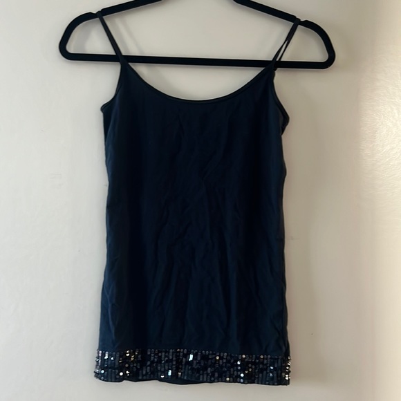 anchor blue | Tops | Black Sequin Spaghetti Strap Tank Top | Poshmark
